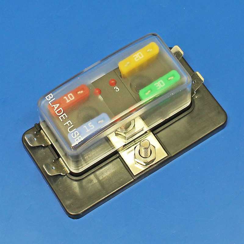 FBB4L: LED blade fuse box, 4 fuses - Fuse Boxes & Fuses - Electrical ...