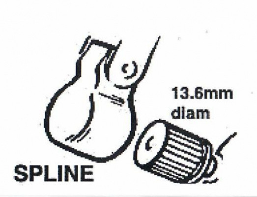 585s: Wiper arm - Spline shaft attachment, chrome, wrist end blade ...