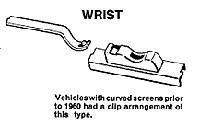 585s: Wiper arm - Spline shaft attachment, chrome, wrist end blade ...