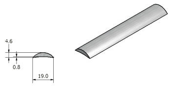 595: Aluminium strip 19mm half round - Aluminium Strip Profiles ...