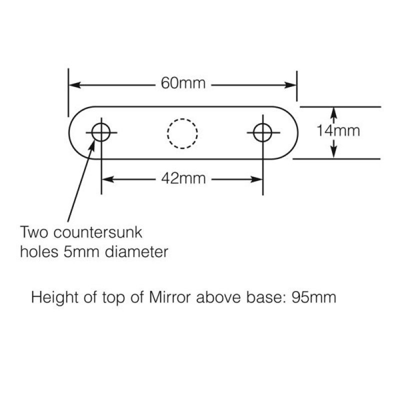 CA1263: Interior rear view mirror - Stainless steel, chrome stem, MGA ...